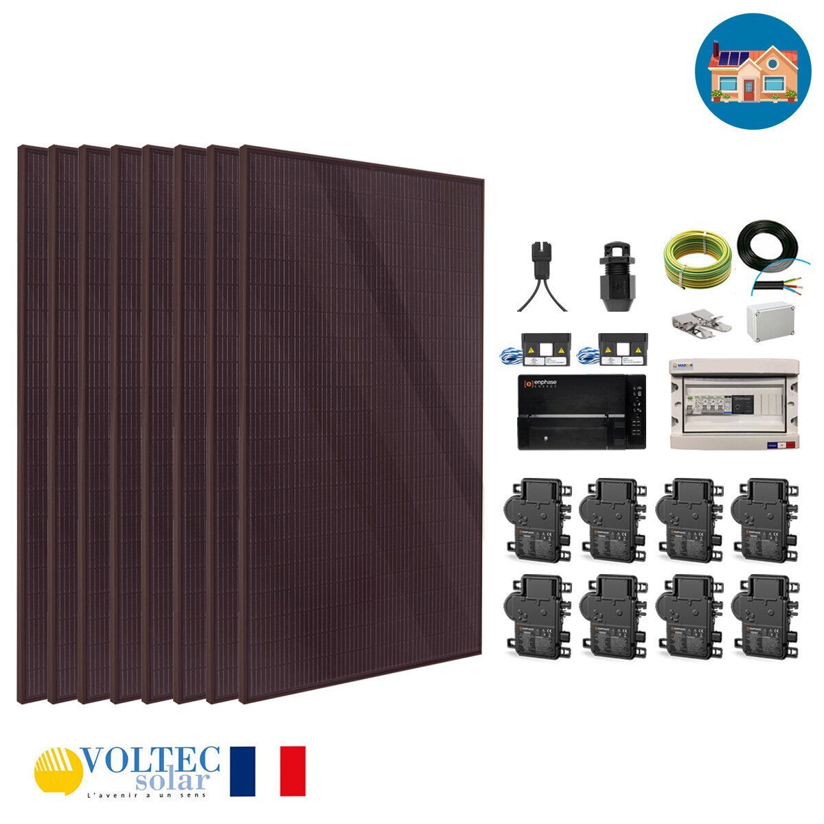 Kit autoconsommation 2840W VOLTEC/ENPHASE - Bâtiment de France